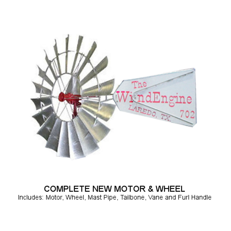 8' MODEL 702 AERMOTOR STYLE COMPLETE WINDMILL LESS TOWER